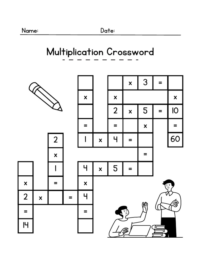 Multiplication Crossword Puzzle Worksheet | PDF