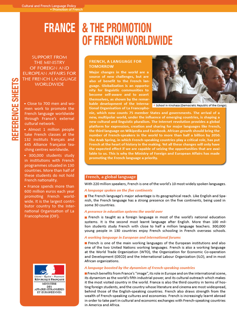 FR Promotion Du Francais Version Anglaise Cle4df411 | PDF | French ...