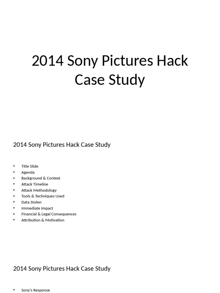 2014 Sony Pictures Hack Case Study | PDF | Security | Computer Security