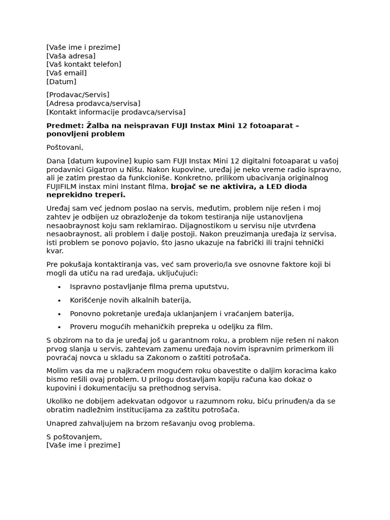 Zalba Na Neispravnost | PDF