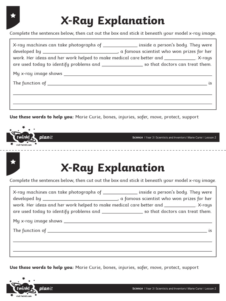 X-Ray Explanation Activity Sheet | PDF | X Ray | Science