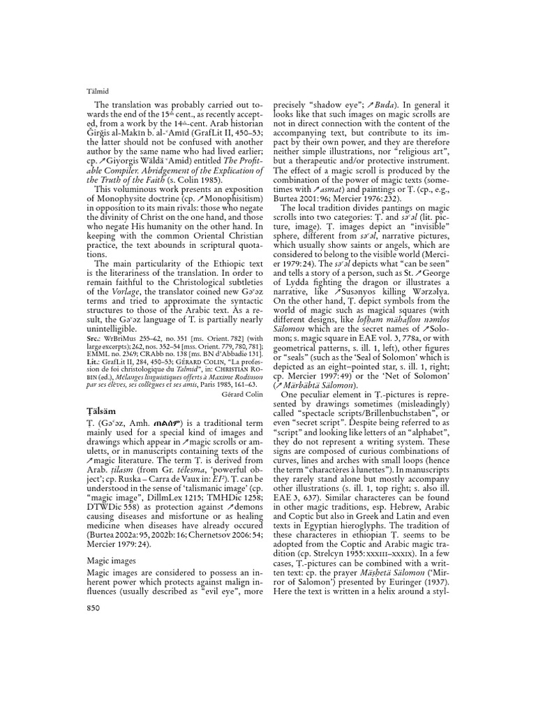 Talsam_Ethiopian_talisman_image_in_Encyc | PDF | Amulet