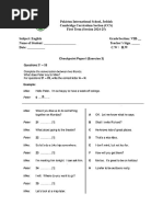 Science Checkpoint Past Papers Grade 8 | PDF