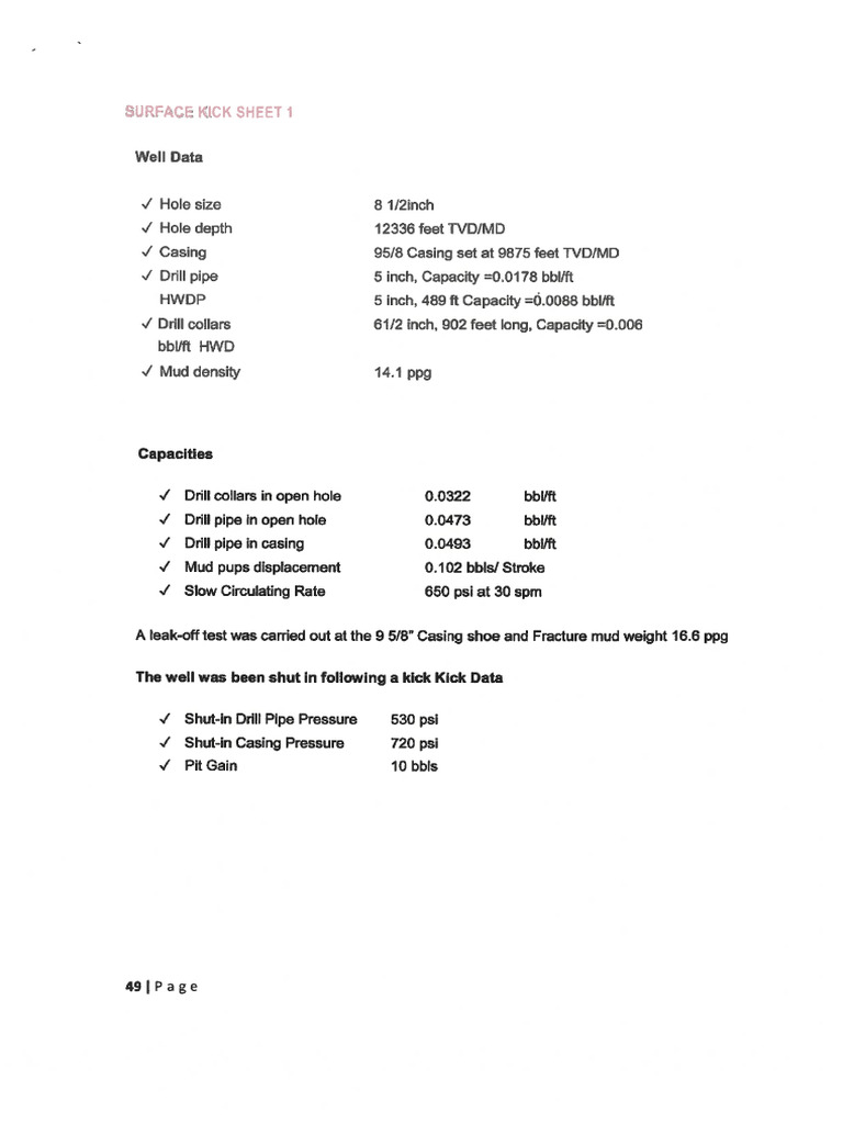 Surface Kill Sheet Exercise - 1 | PDF