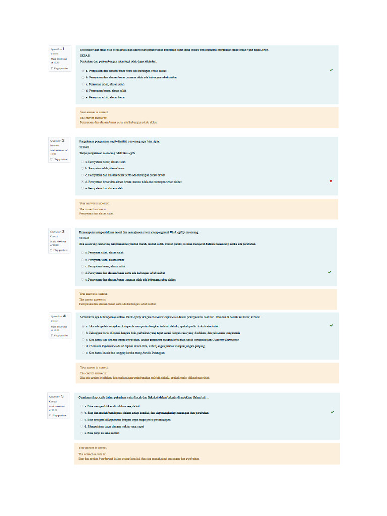Work Agility Pretest | PDF