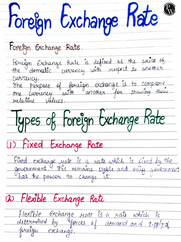 Class 12 Foreign Exchange Rate Notes | PDF | Central Banks | Money