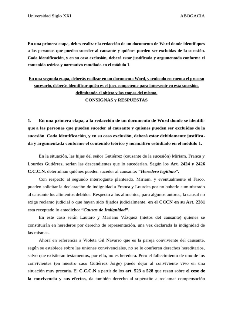 T.P. n° 1 - Derecho Sucesorio | PDF | Esfera pública | Justicia