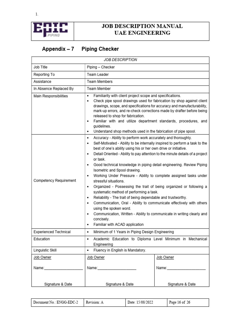 JD - Piping Checker | PDF | Specification (Technical Standard) | Cognition
