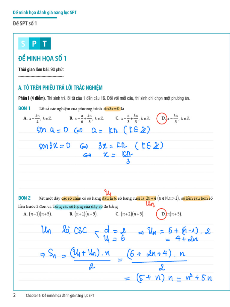 Đề SPT số 1 handout | PDF