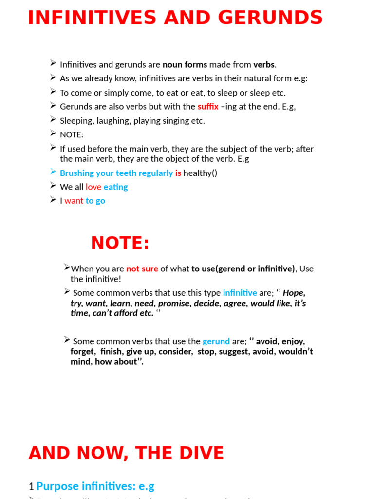 Infinitives and Gerunds in Details | PDF