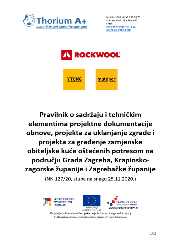 Pravilnik Sadrzaj Tehnicki Elementi Projektne Dokumentacije Obnove | PDF