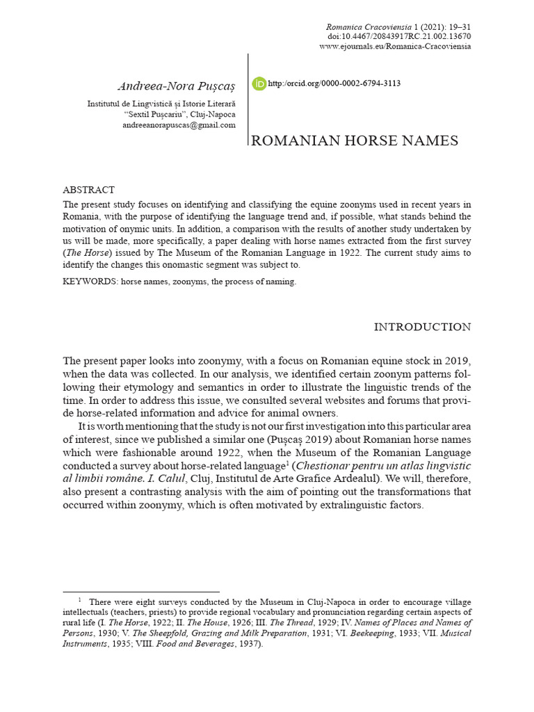 Puscas Romanica-Cracoviensia 21 (1) 2021 | PDF | Noun | Adjective