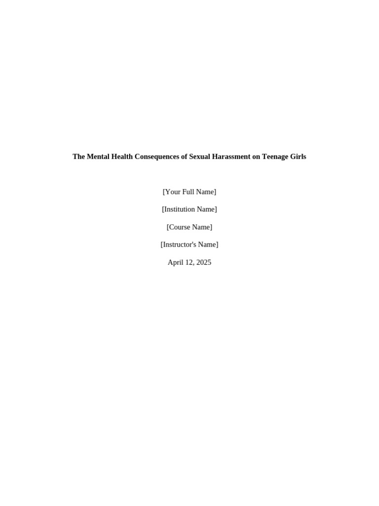 APA Formatted Research Paper | PDF | Mental Health | Psychology
