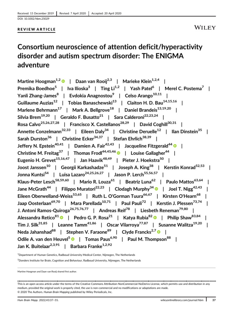Consortium neuroscience of attention deficit hyperactivity disorder and ...