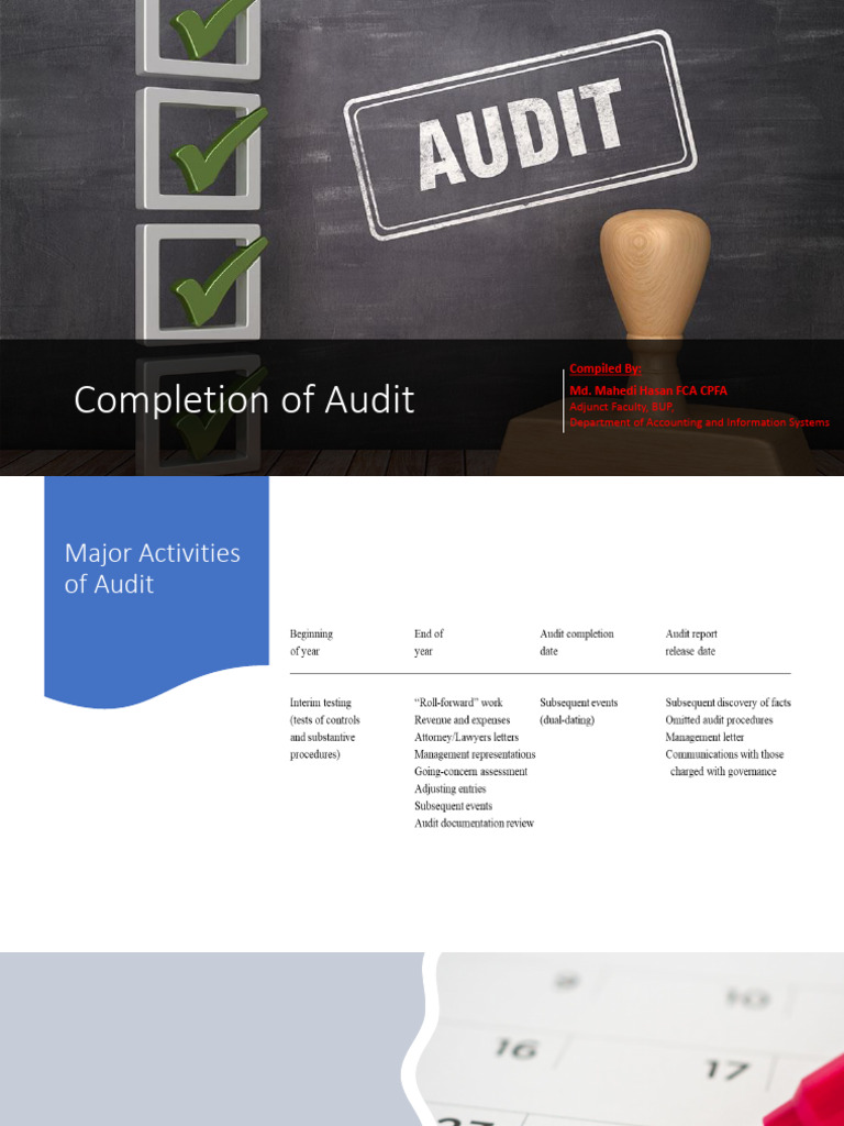 Completion of Audit | PDF | Audit | Dividend