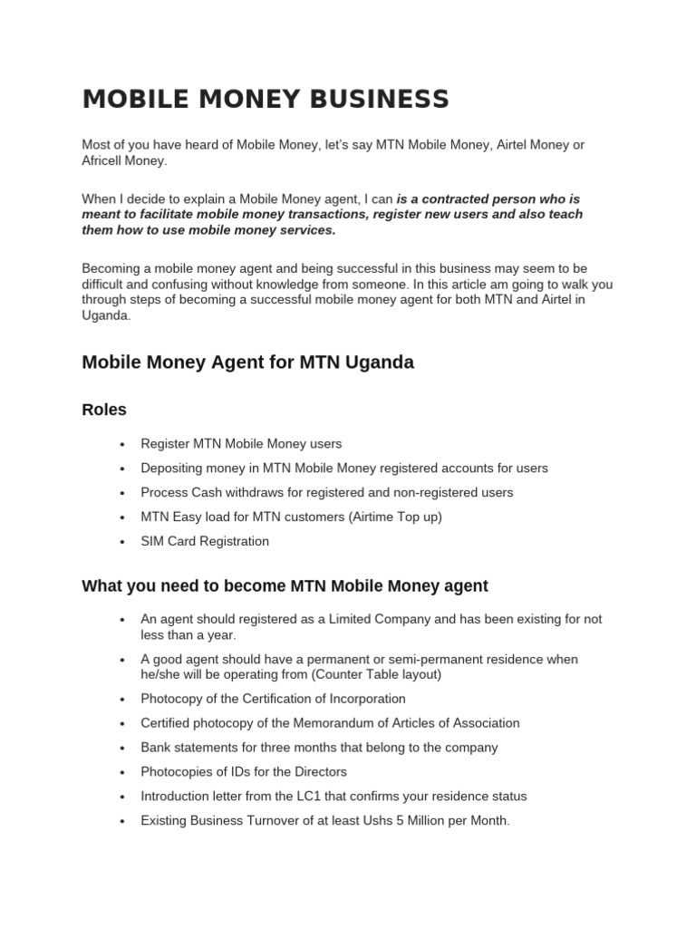 Mobile Money and Agent Banking | PDF | Fee | Banks