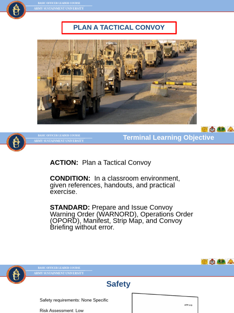 Tactical Convoy Planning Guide | PDF | Reconnaissance | Convoy