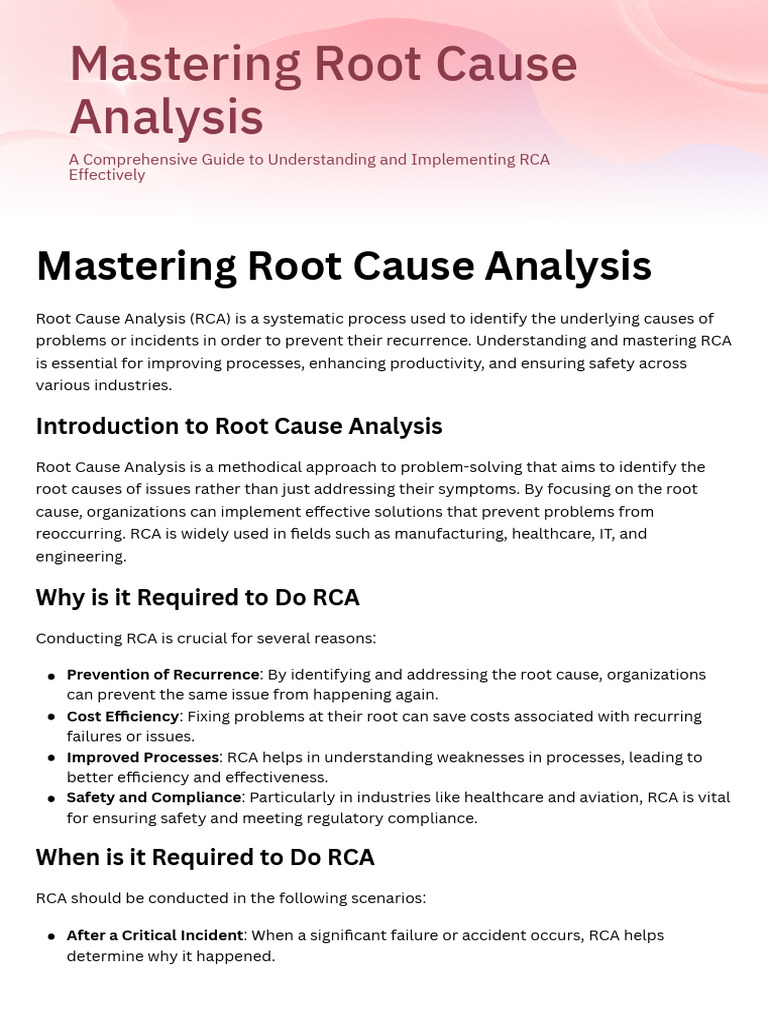 Mastering Root Cause Analysis | PDF | Business
