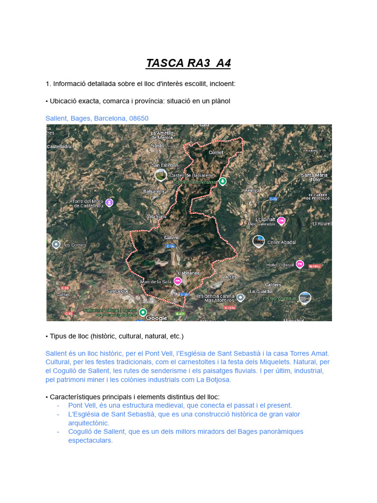TASCA RA3 - A4 - INFORME - Sallent | PDF