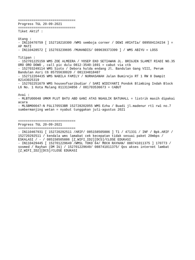 Progress Report: PLUT Batu Updates | PDF