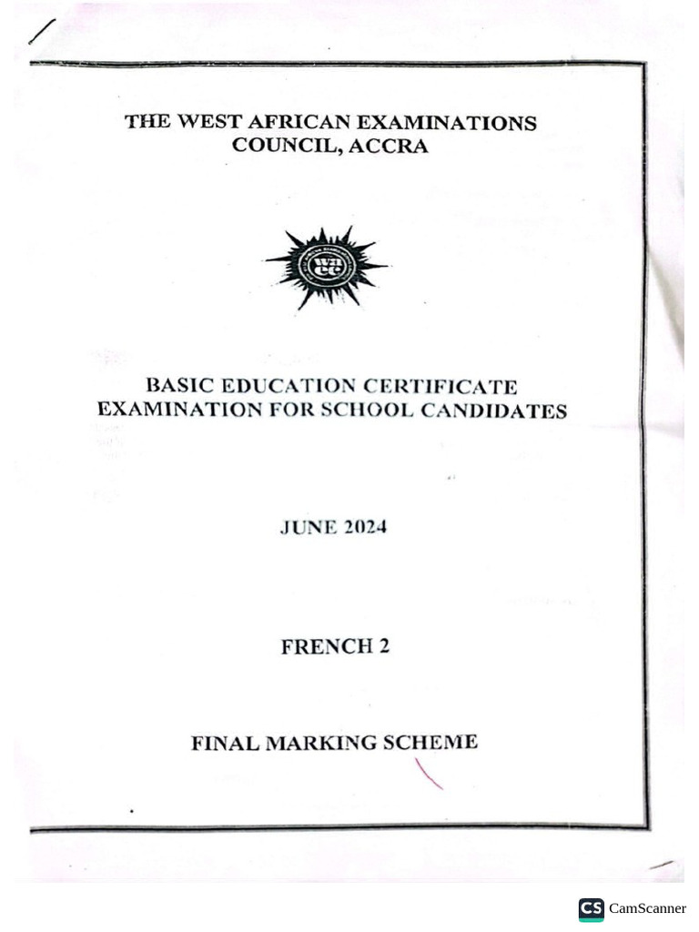 BECE-French-2024-marking-scheme | PDF