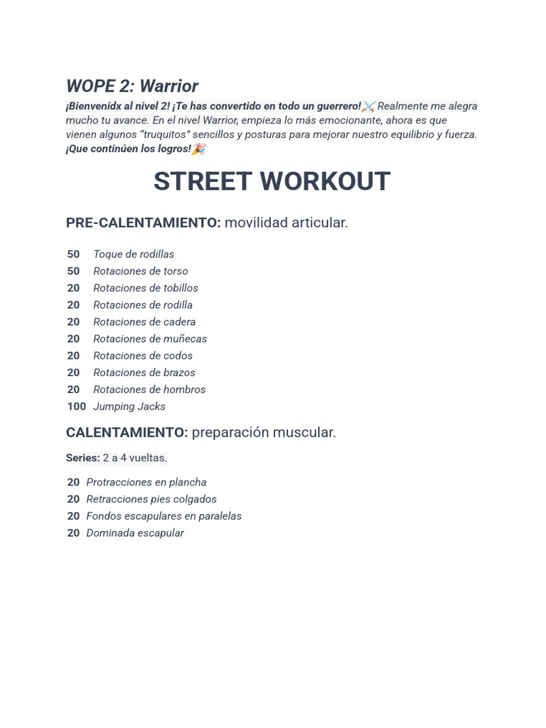 WOPE 2 - Warrior | PDF | Entrenamiento de fuerza | Manejo de la obesidad