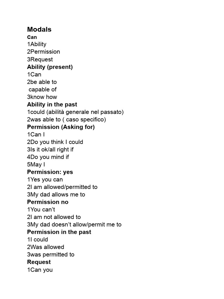 Modals verbs | PDF