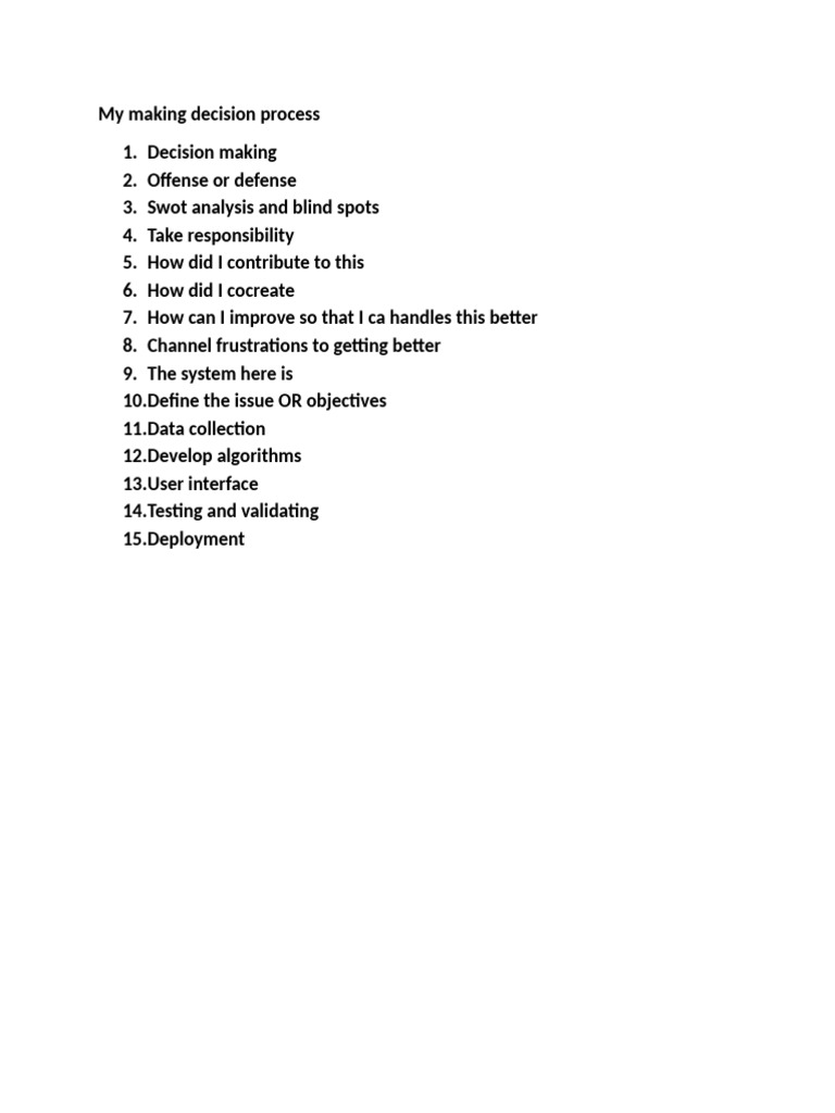 My Making Decision Process | PDF
