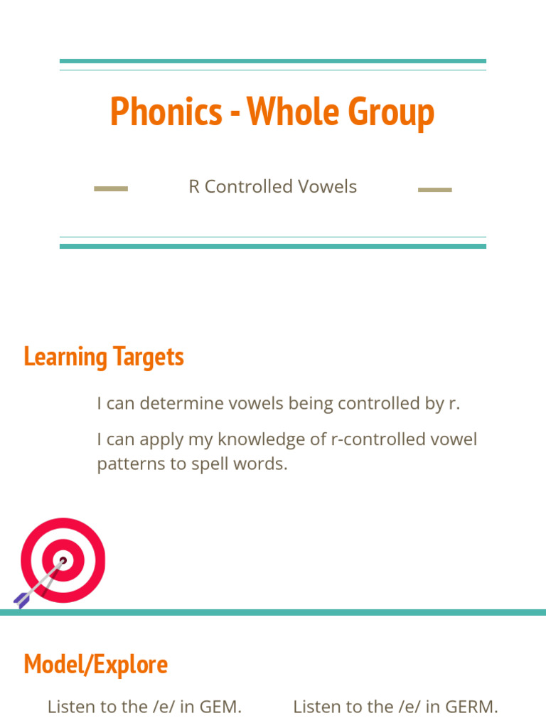 Phonics Group 3 - R-Controlled Vowels | PDF