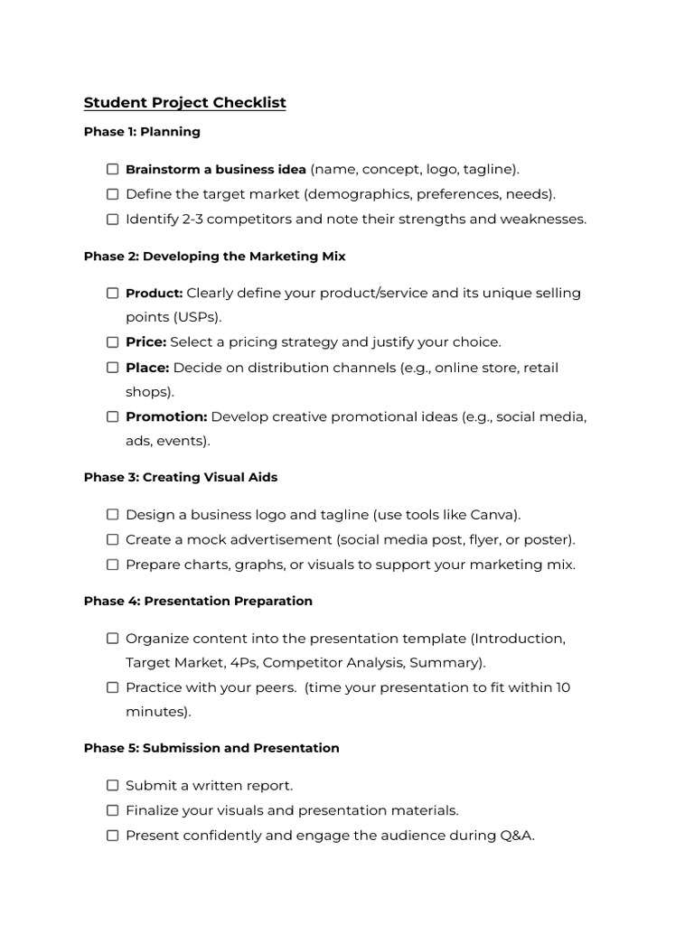Market Research Project Checklist.docx | PDF