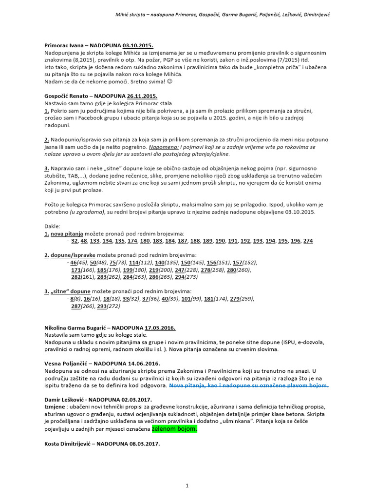 Skripta - Stručni Ispit - 2021-09 | PDF