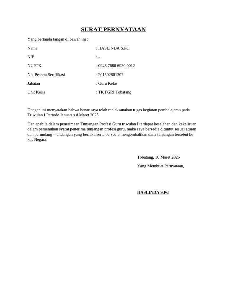 Berkas TPG 2025 | PDF