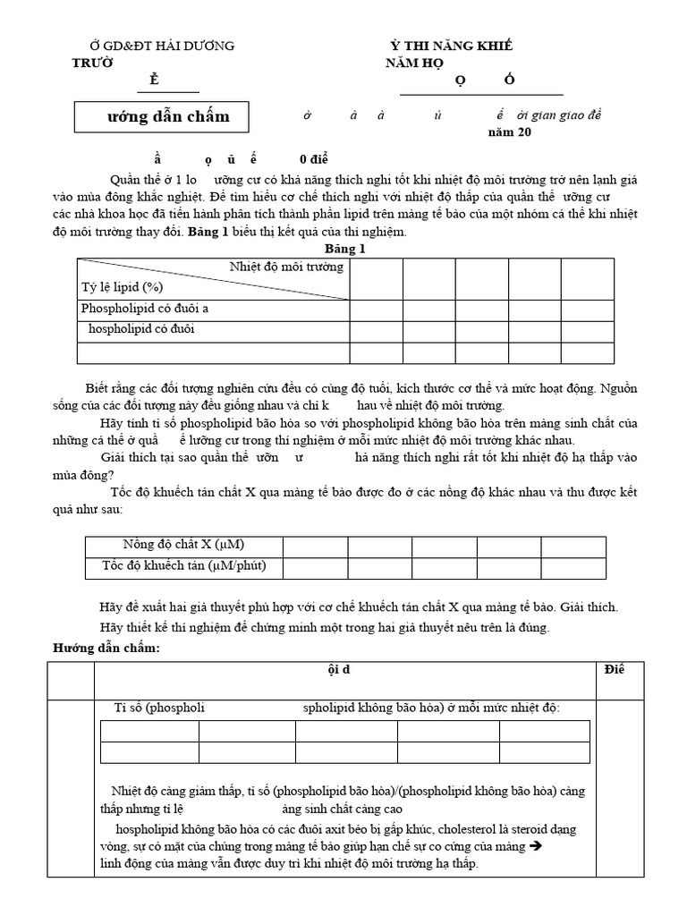 HDC NK lần 4 lớp 10 Sinh | PDF