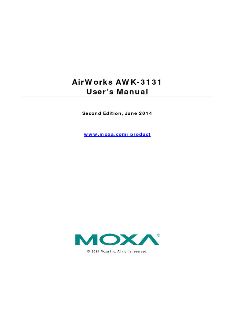 Moxa_UserManual_AWK-3131_UM_2e | PDF | Ieee 802.11 | Computer Science