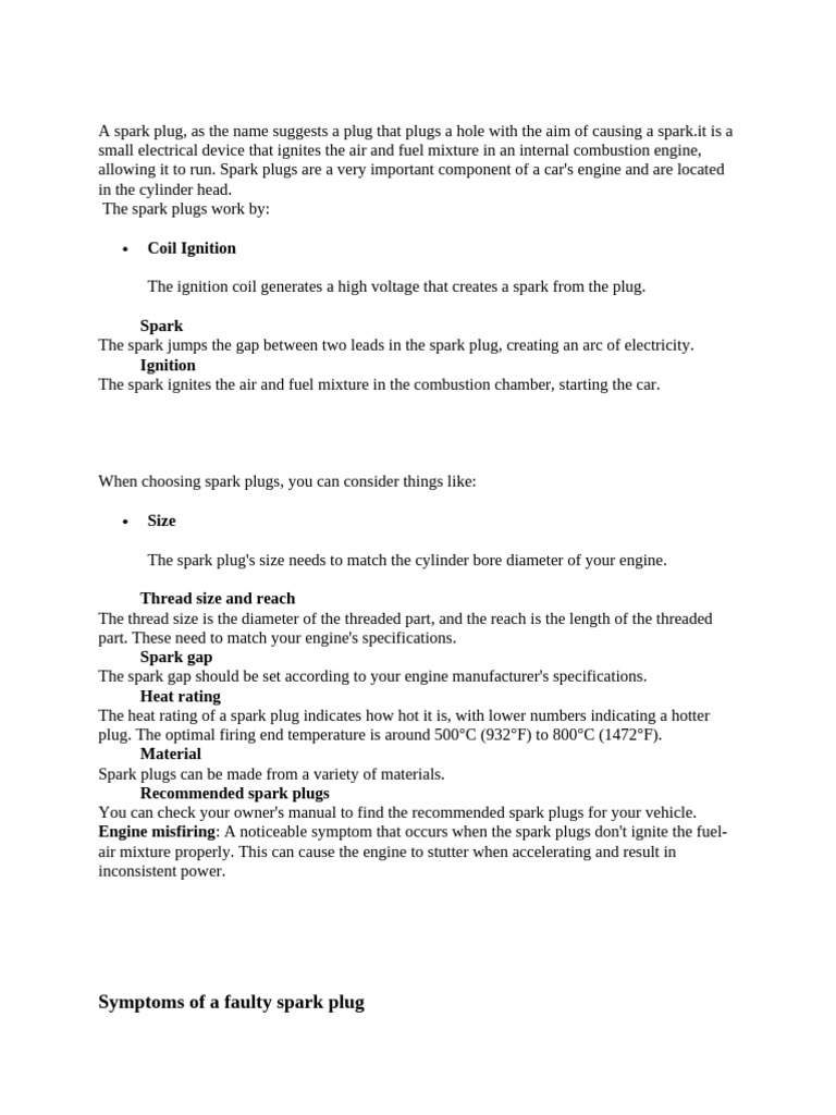 When Choosing Spark Plugs | PDF