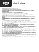 Class10 Light Numericals | PDF
