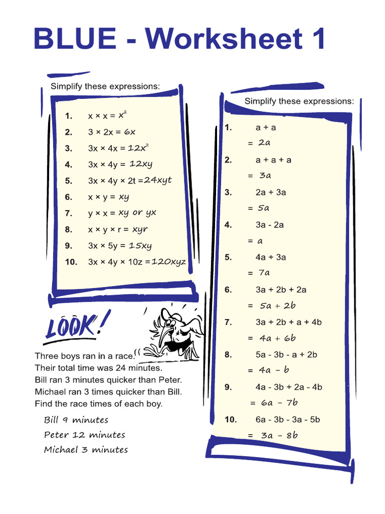 Blue Worksheets Answers | PDF | Numbers | Decimal