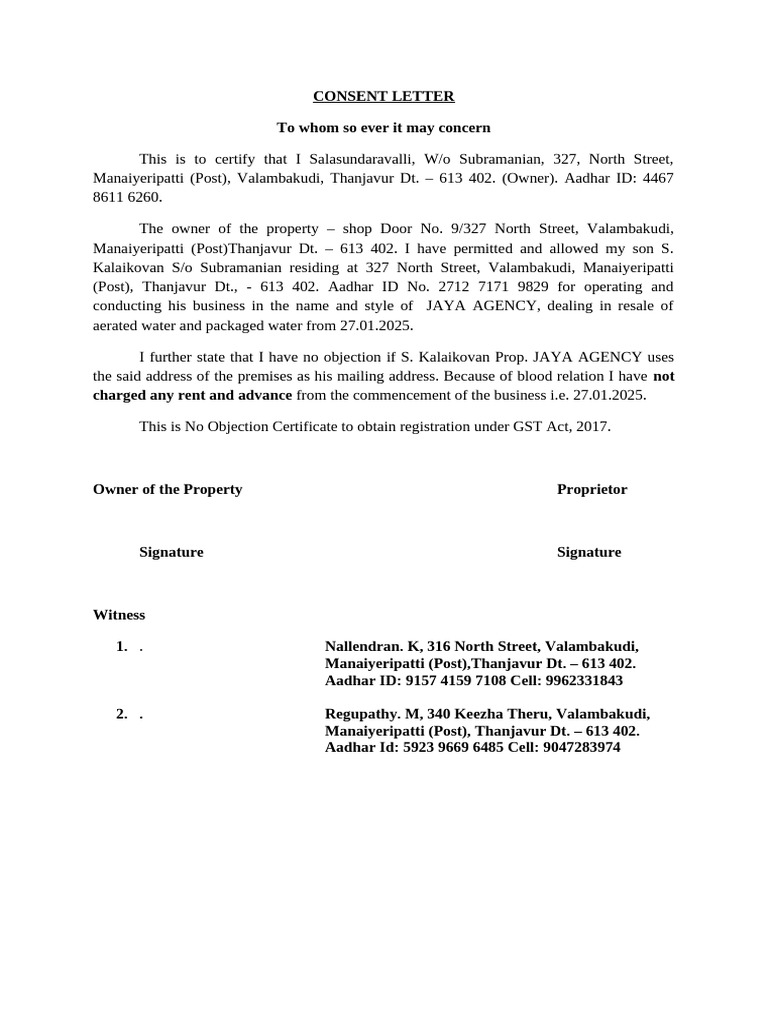 Consent Letter | PDF