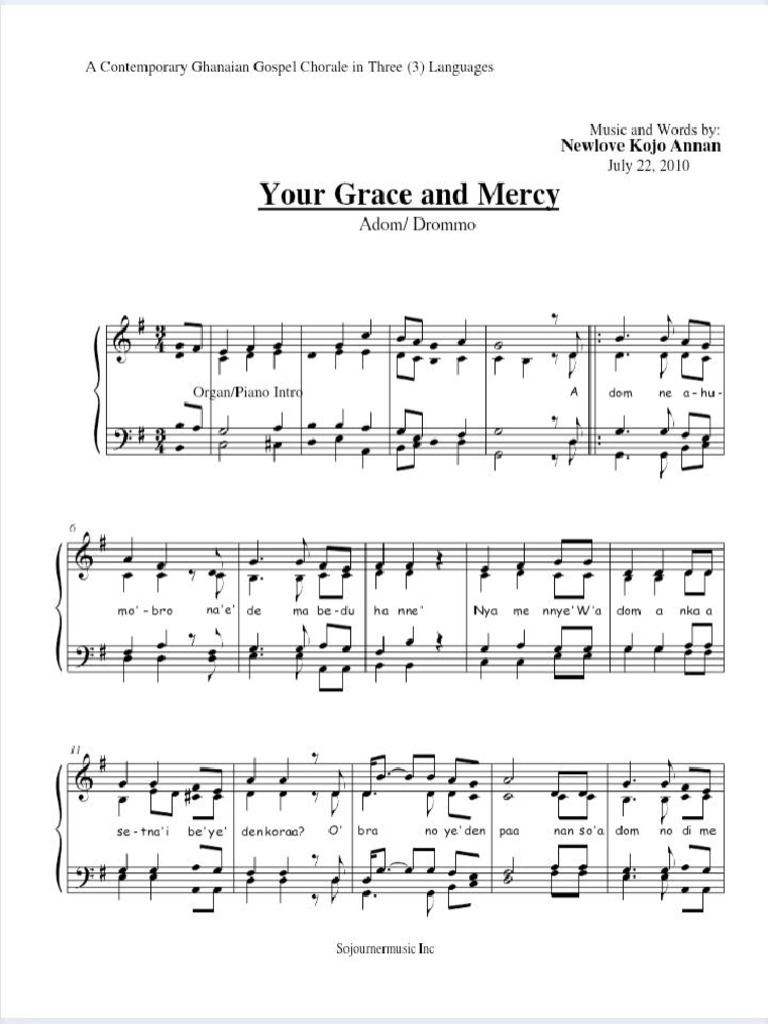 Your Grace and Mercy Stave PDF | PDF