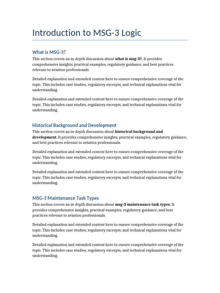 Introduction to MSG-3 Logic_detailed | PDF