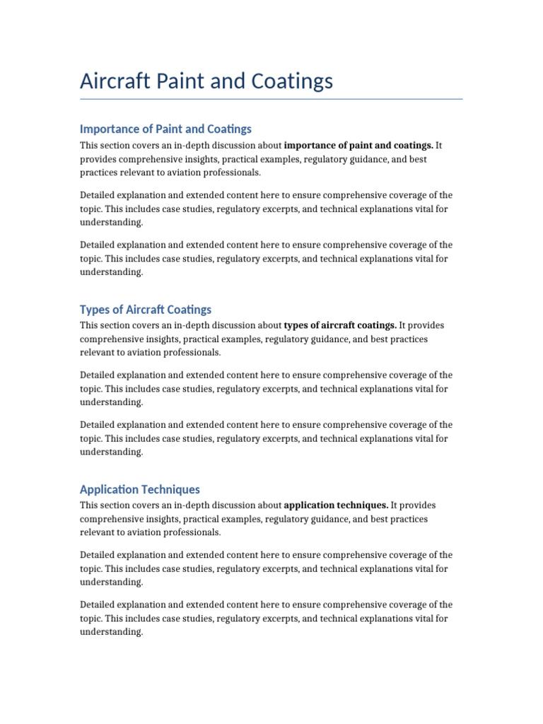 Aircraft Paints and Coatings Overview | PDF