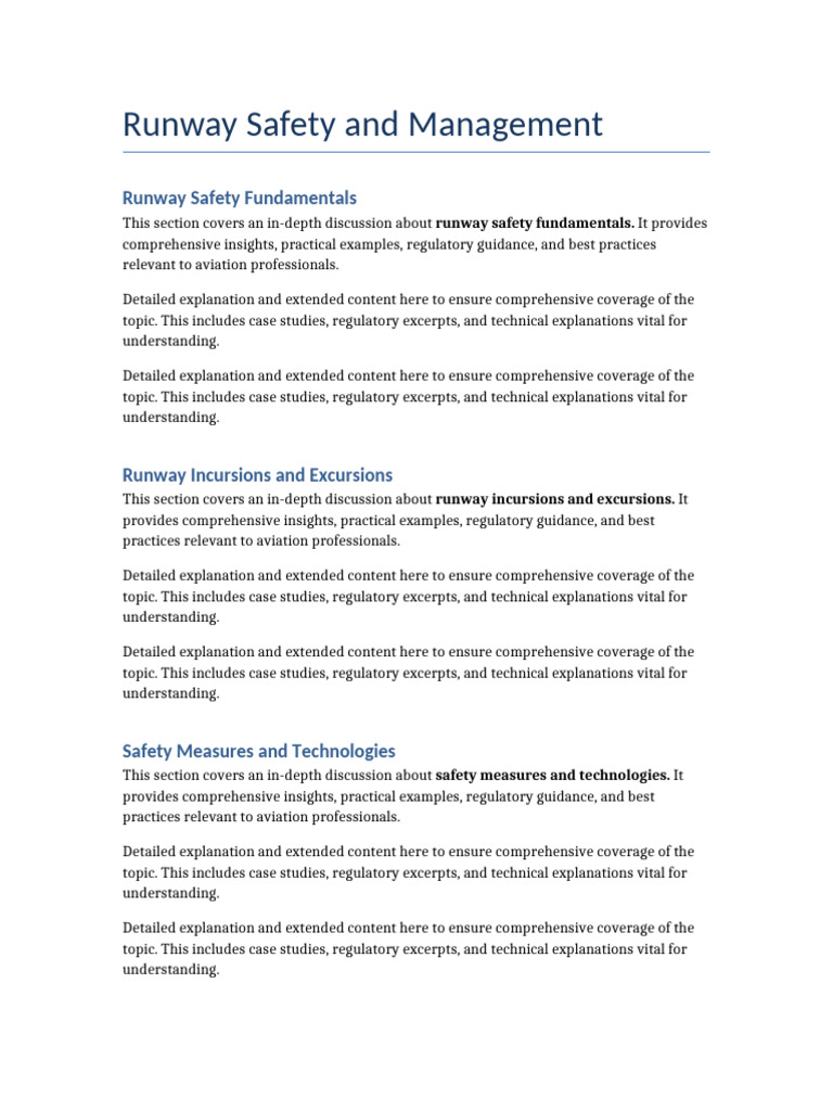 Runway Safety Management Guide | PDF