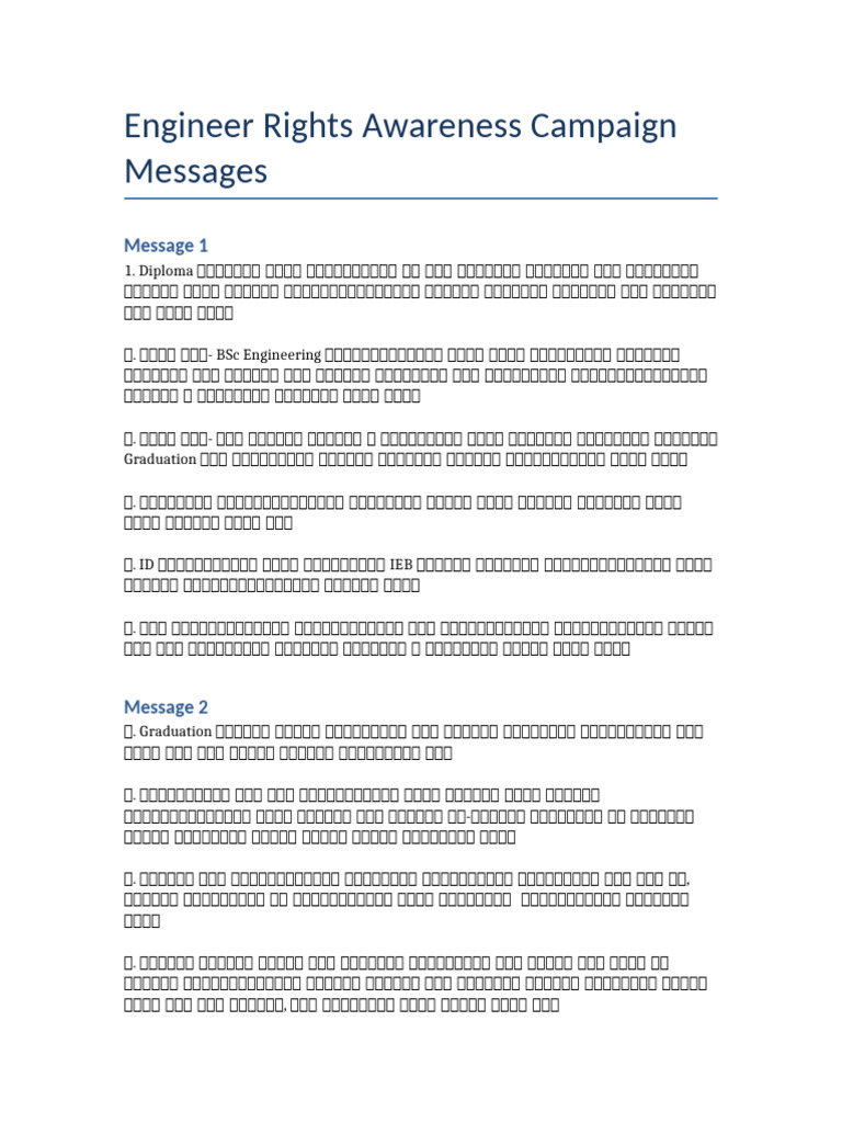 Engineer Rights Campaign Messages | PDF
