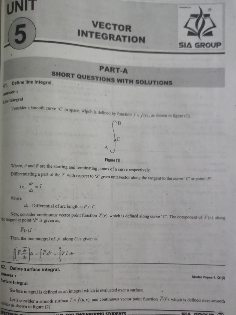 Vector Integration SAQ | PDF | Linear Algebra | Mathematical Analysis