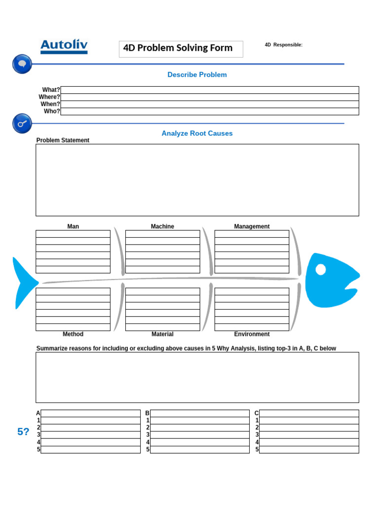 4D Problem Solving Template Guide | PDF | Cognitive Science | Cognition