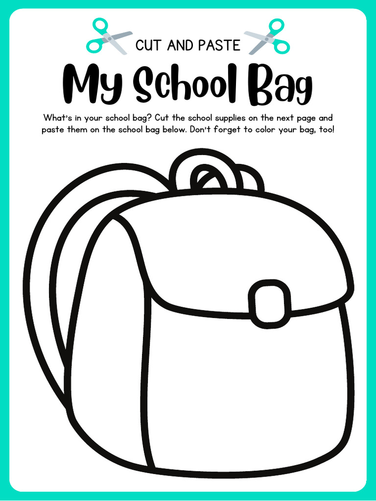 School Bag Activity Worksheet | PDF