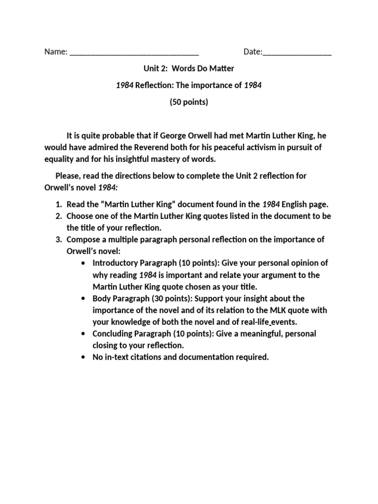 1984 Reflection, Martin Luther King | PDF