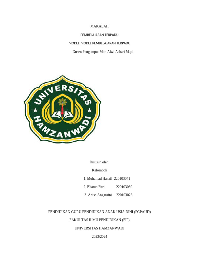 MAKALAH-WPS Pembelajaran Terpadu Office | PDF