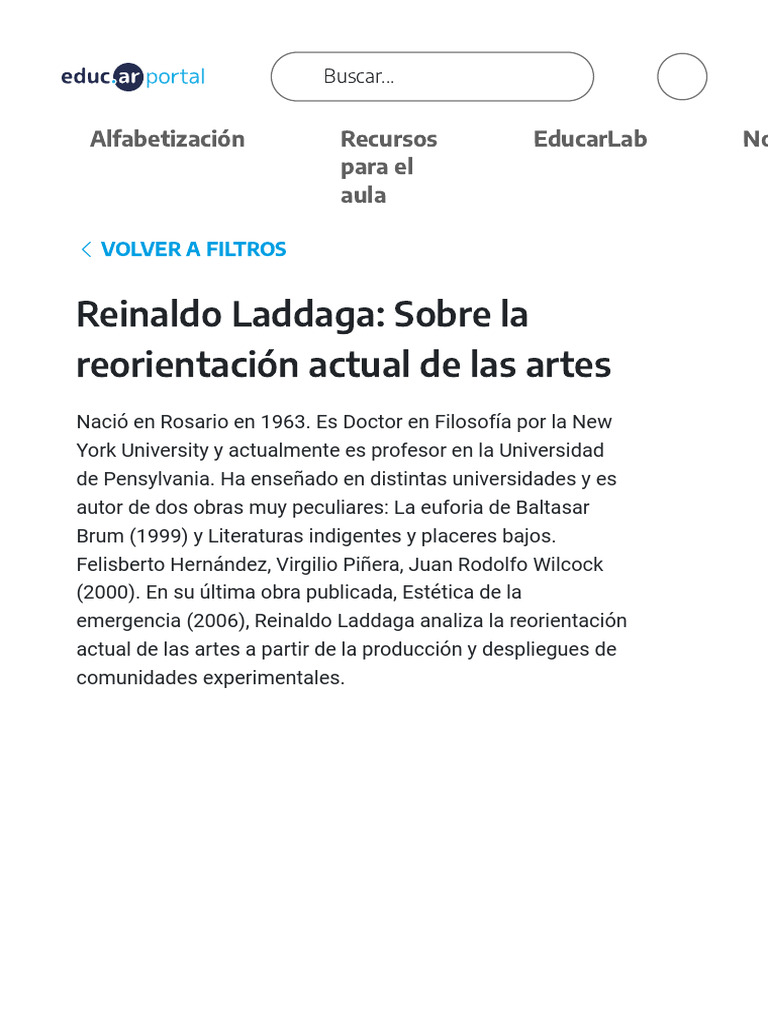 Reinaldo Laddaga - Sobre La Reorientación Actual de Las Artes - Educ ...