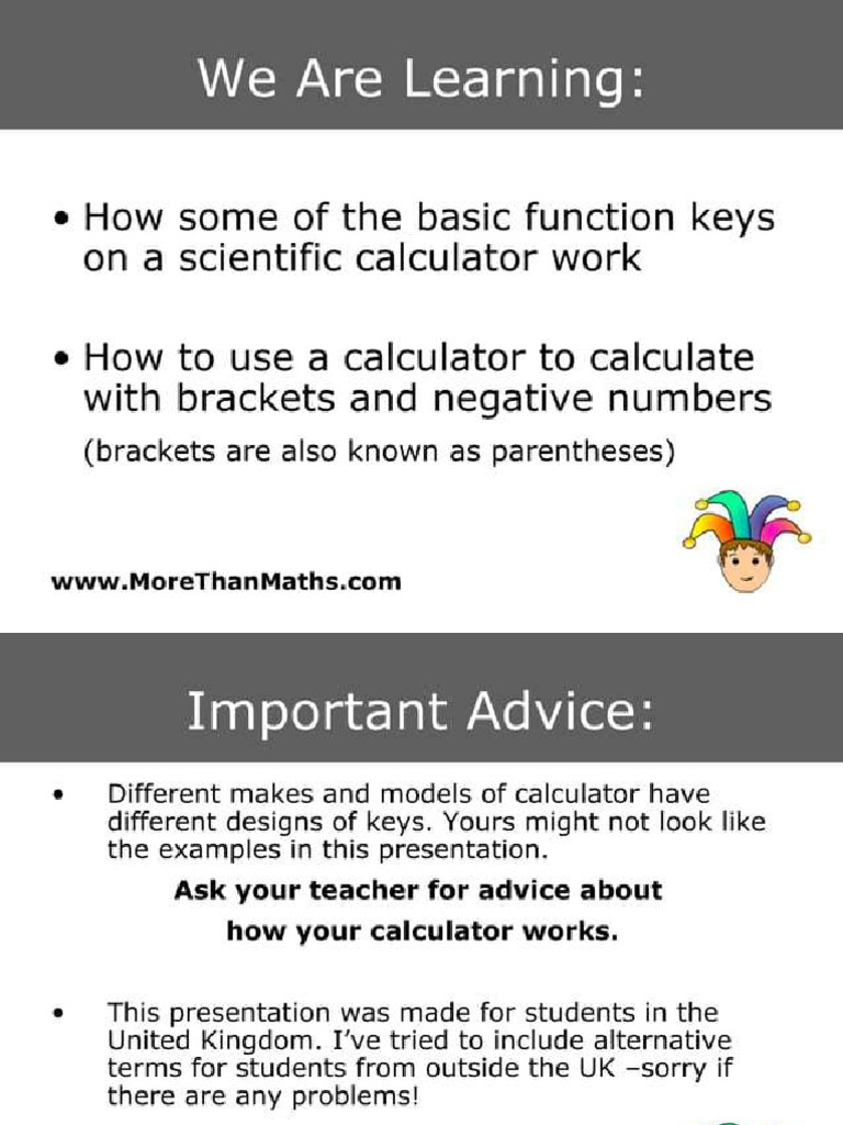 Calculator Skills | PDF